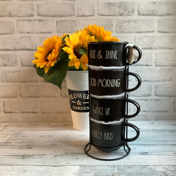 Rae Dunn | Kitchen | Rae Dunn Ceramic Black Stacking Mugs | Poshmark